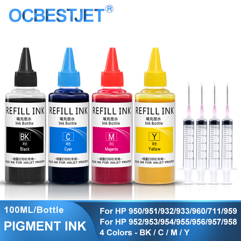 100ML Pigment Ink Refill Ink For HP 950 951 932 933 952 953 954 955 956 ...