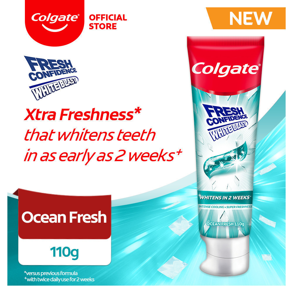 Colgate Fresh Confidence White Blast Whitening Toothpaste, Ocean Fresh ...