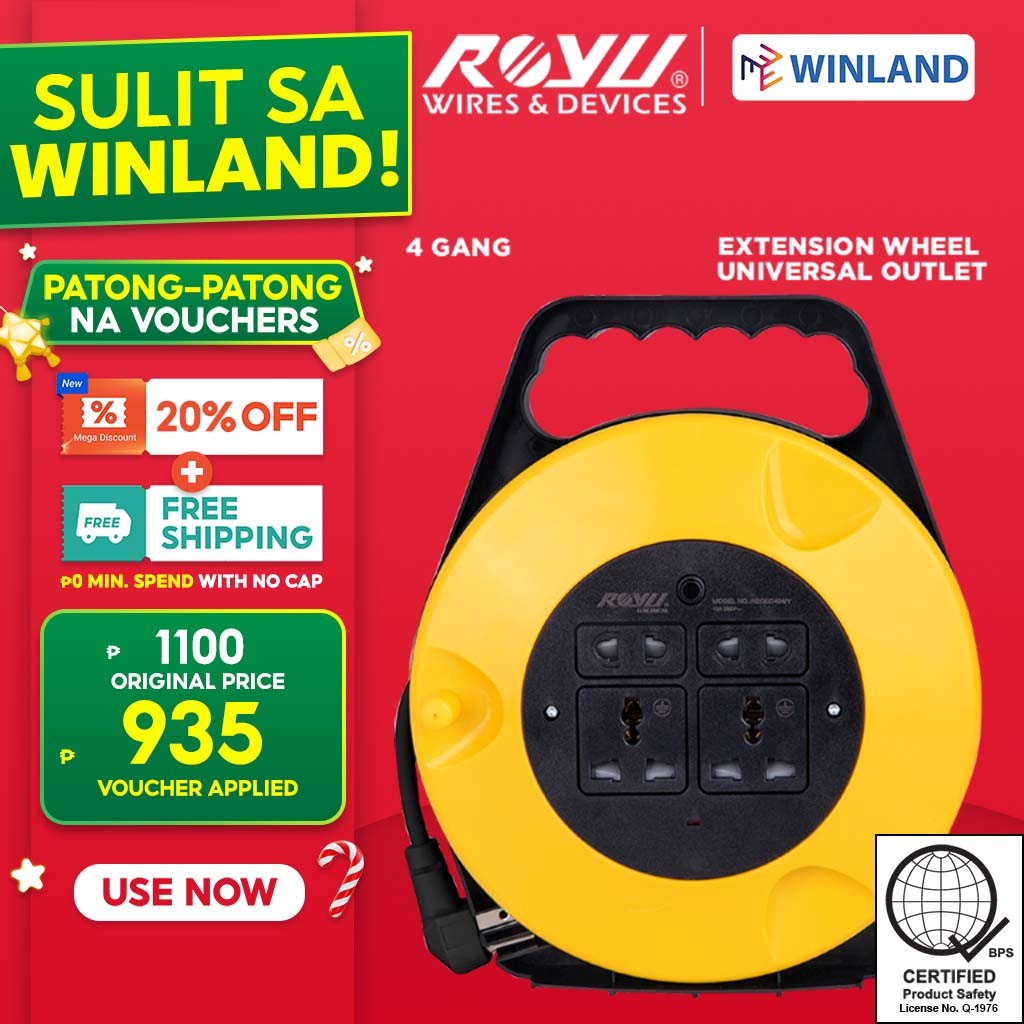 Royu by Winland Extension Wheel 4 Gang Universal Outlet REDEC404/Y ...