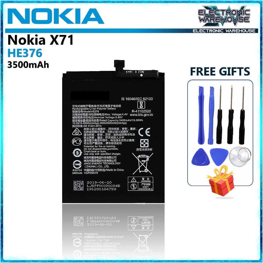 Battery for Nokia X71 HE376 | TA-1167 TA-1172 | Shopee Philippines