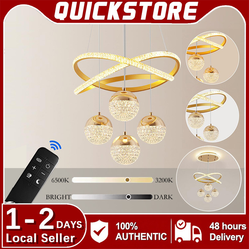 Adjustable height LED pendant light for living room dimmable pendant ...
