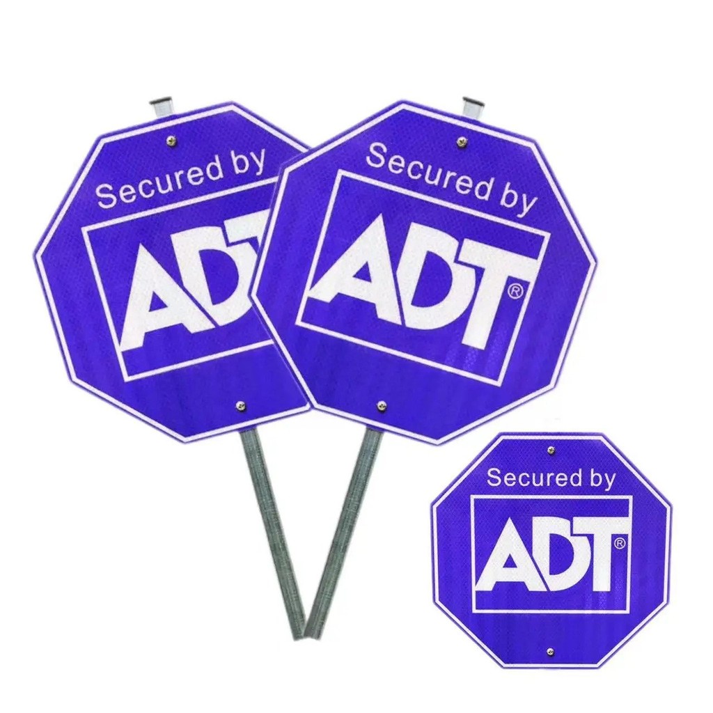 Custom Safety Warning Board Home Aluminum Octagon ADT Security ...