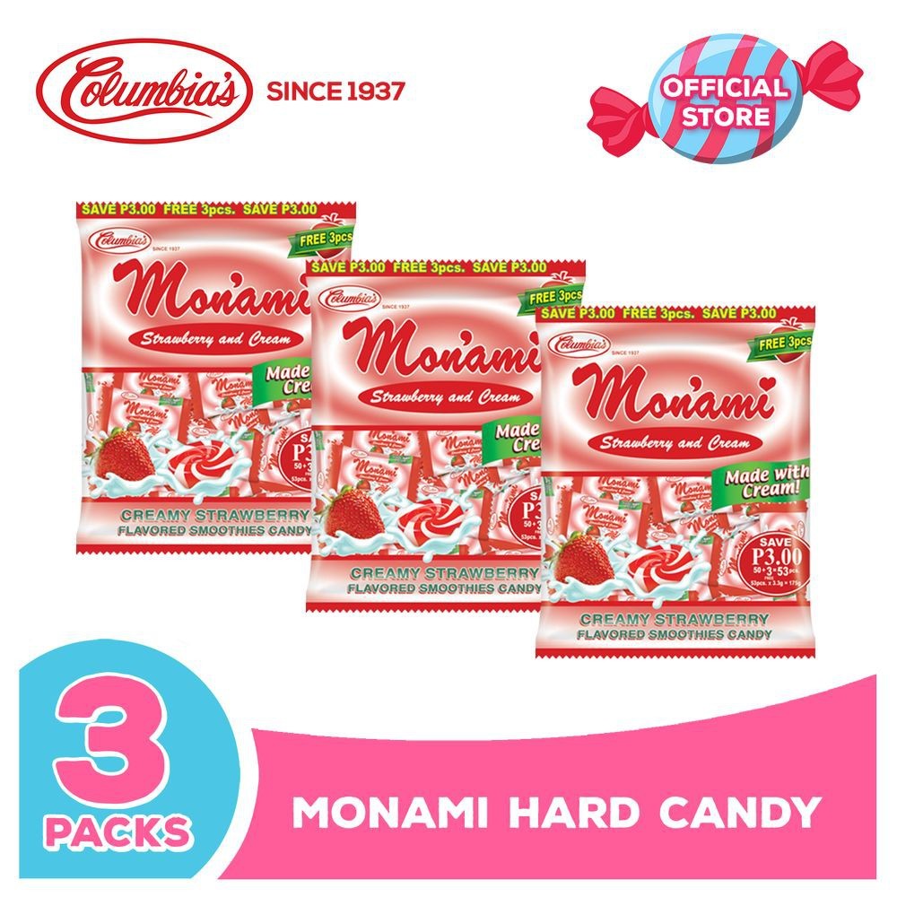 Columbia Candies: Monami Strawberry Cream Bundle of 3 | Shopee Philippines