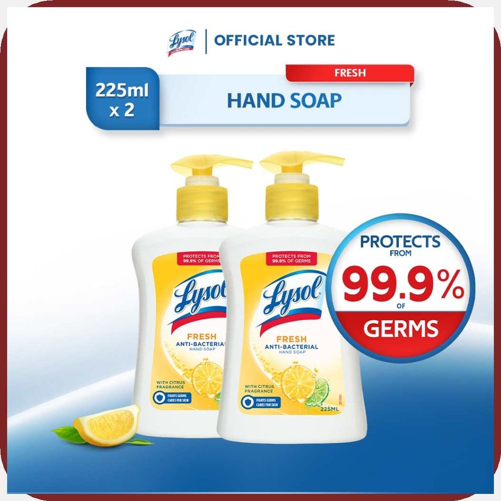Lysol`pv{Antibacterial^Bh^Hand^S$Soap^z$Fresh^Q$225ml^n$Twin^T$Pack ...
