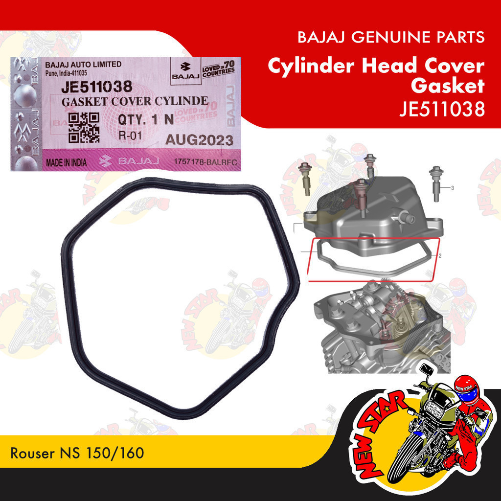 JE511038 | Cylinder Head Cover Gasket | Genuine Bajaj parts | Rouser NS ...