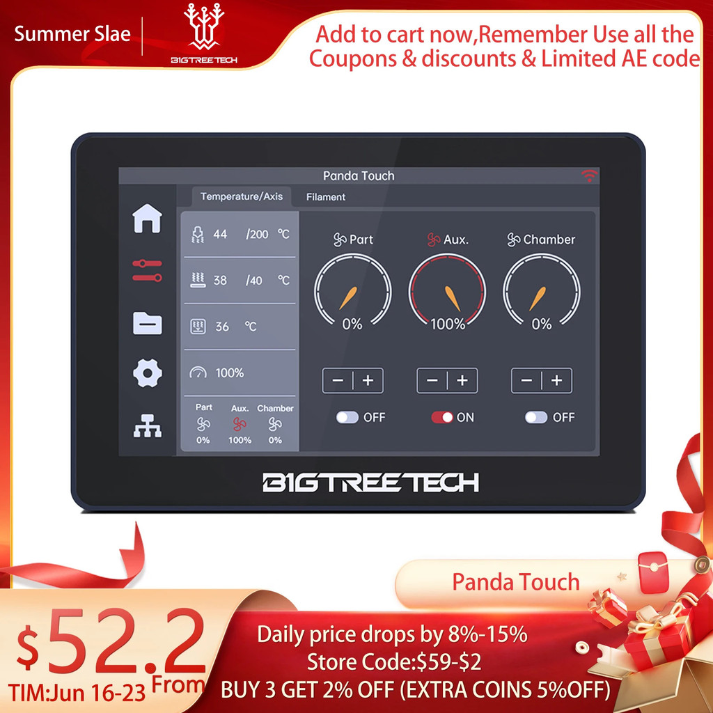 BIGTREETECH Panda Touch 5 Inch Touch Screen Wifi Display For Bambulab ...