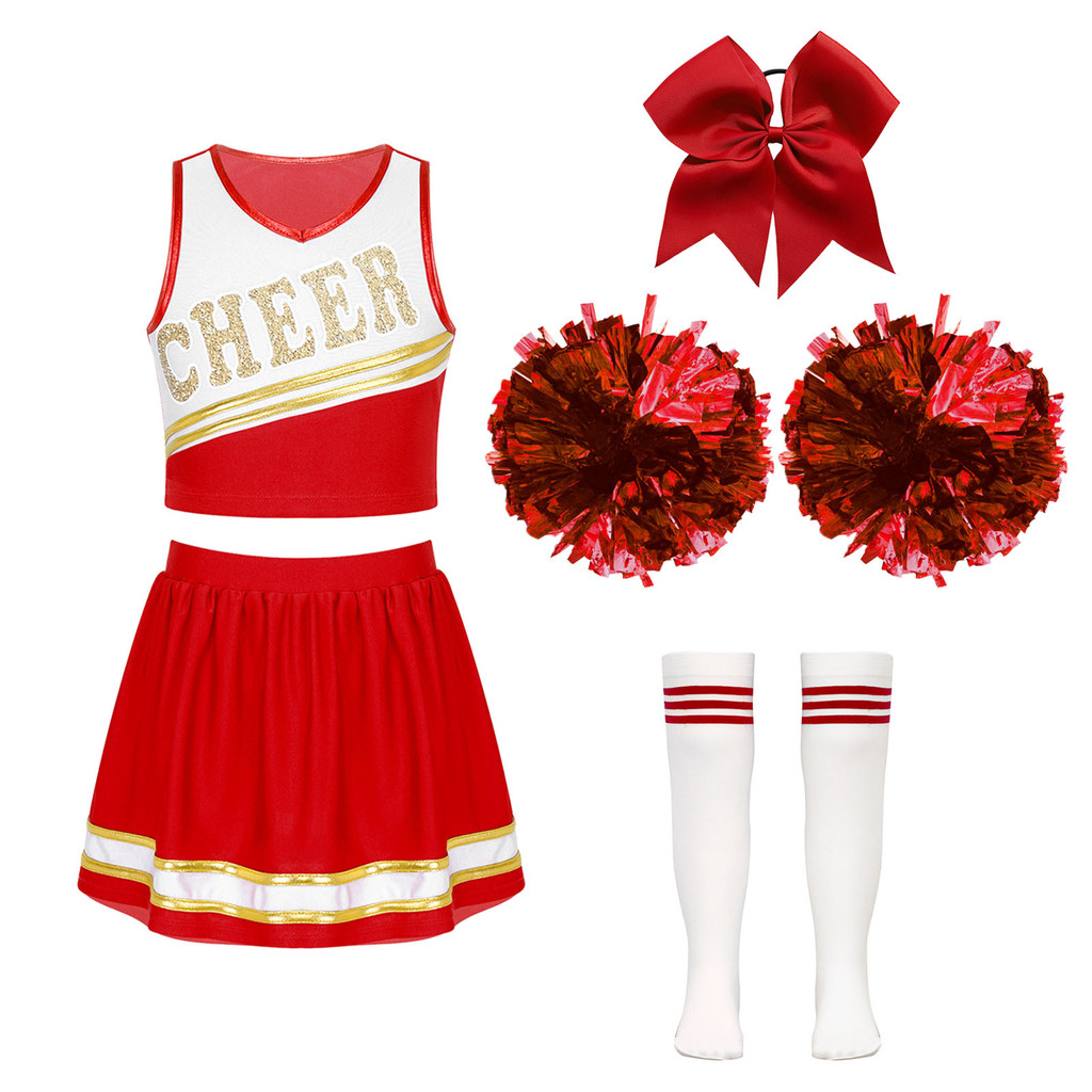 Yhong Cheerleader Outfit for Girls Cheerleader Costume for Kids ...