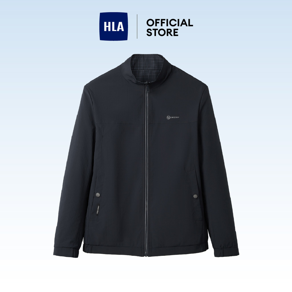 HLA Reversible Breathable Stand Up Collar Zipped Casual Jacket Men ...