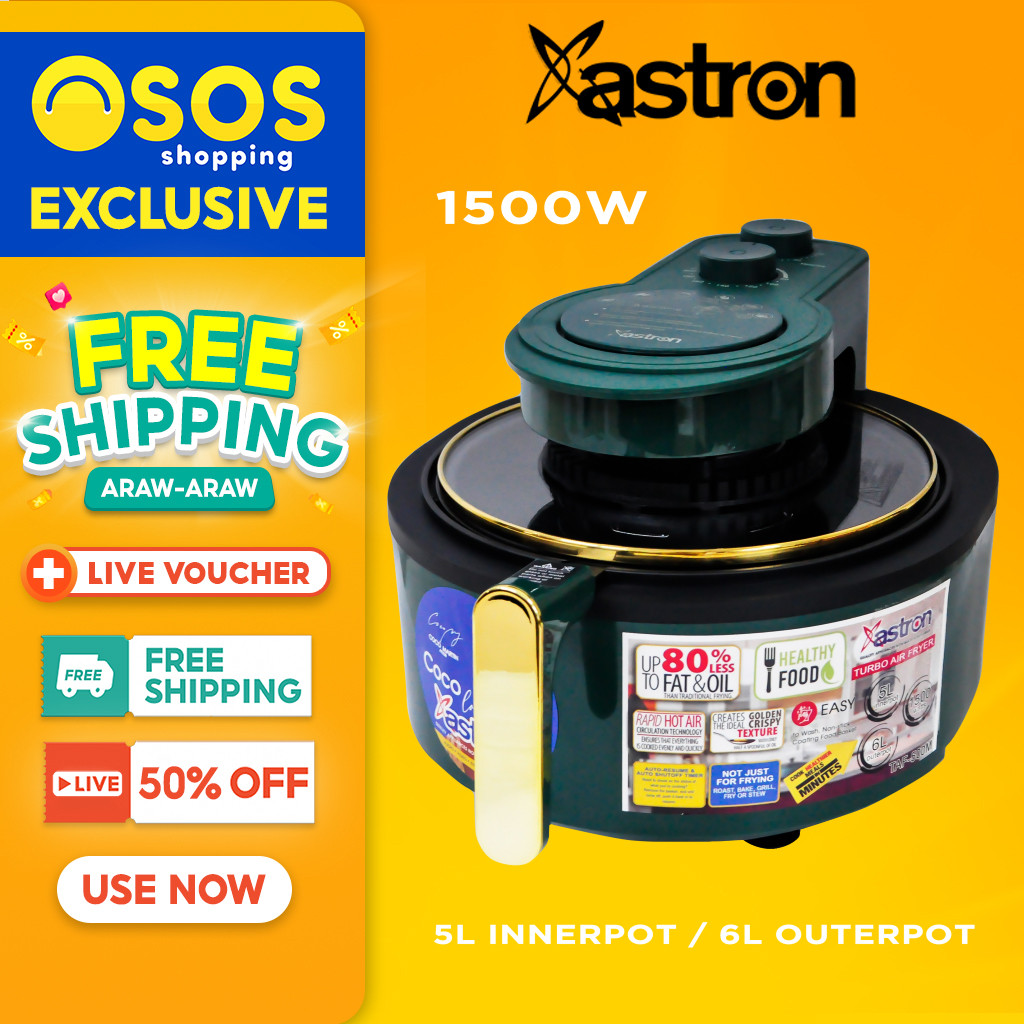 Astron Original 5L/6L Turbo Air Fryer 1500W TAF-500M •OSOS• | Shopee ...