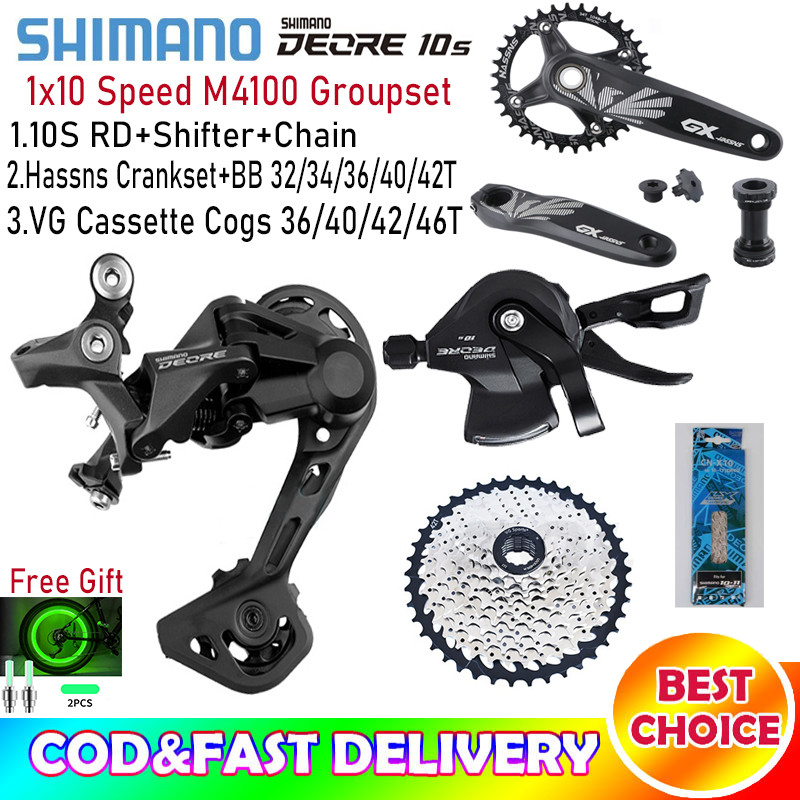 SHIMANO DEORE M4100 10Speed Groupset Shifter RD-M4120 VG Cassette Chain ...