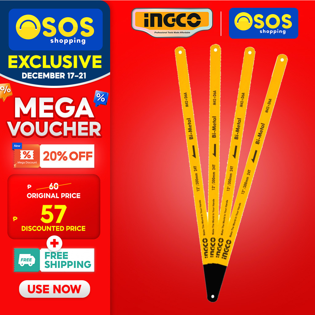 INGCO by OSOS HSBB12246 Hack Saw Blade 24T (SOLD PER PIECE) | Shopee ...