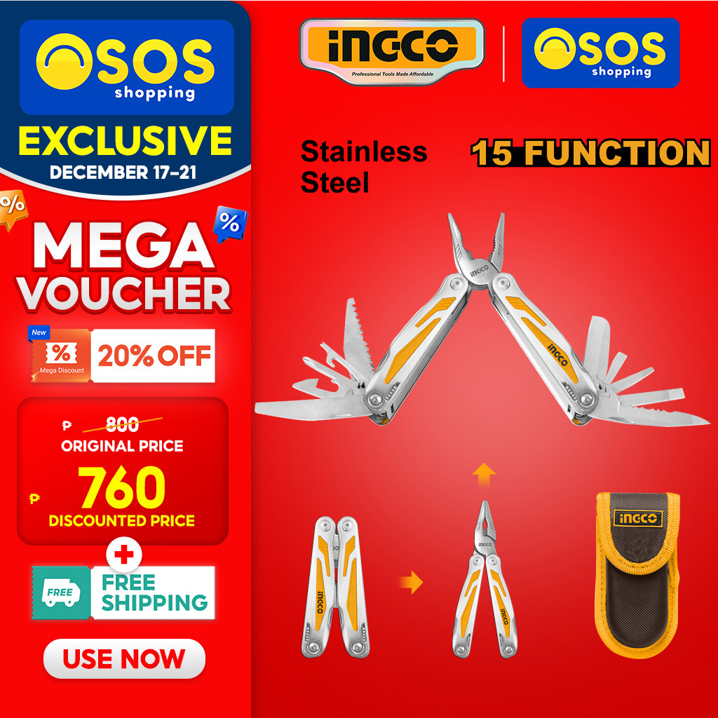 INGCO by OSOS Foldable Swiss Knife / Multi Function Tool HFMFT0115 | Shopee Philippines