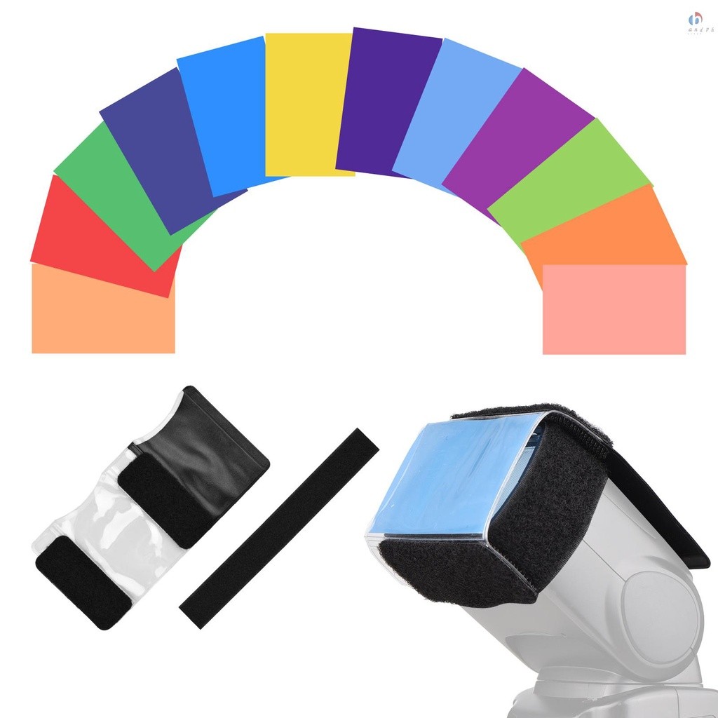 [COD]12 Pcs Universal Camera Flash Gels Lighting Filters Color ...