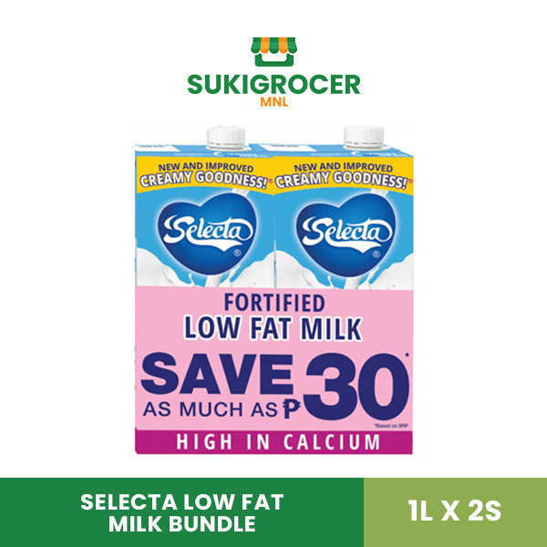 Selecta Low Fat Milk Bundle 1L x 2s | Shopee Philippines