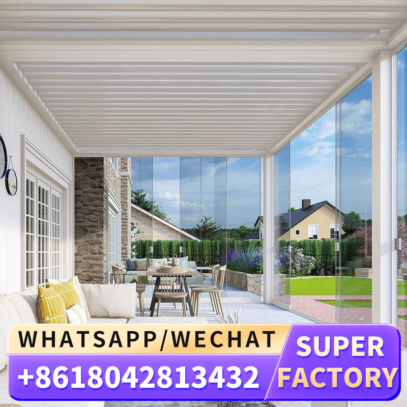 ♜Waterproof Gazebo Motorized 4x3 Outdoor Pergola Awning Garden Canopy ...