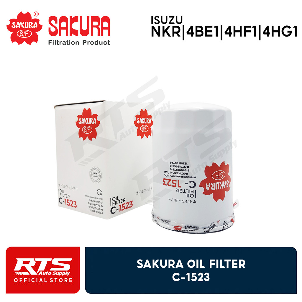 Sakura Oil Filter for Isuzu NKR 4BE1 / 4HF1 / 4HG1 (C519) C1523 ( 1 Pc ...