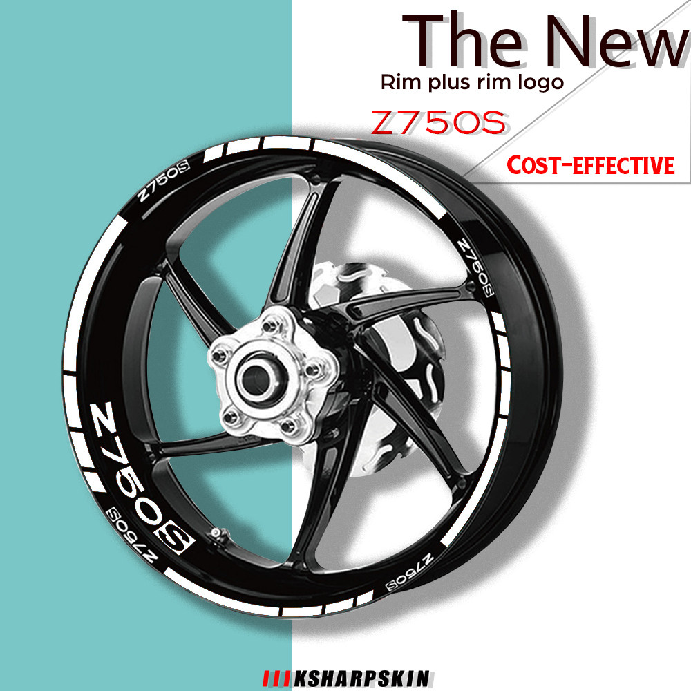-Motorcycle sticker wheel tire decal Inner outer Rim reflective logo ...