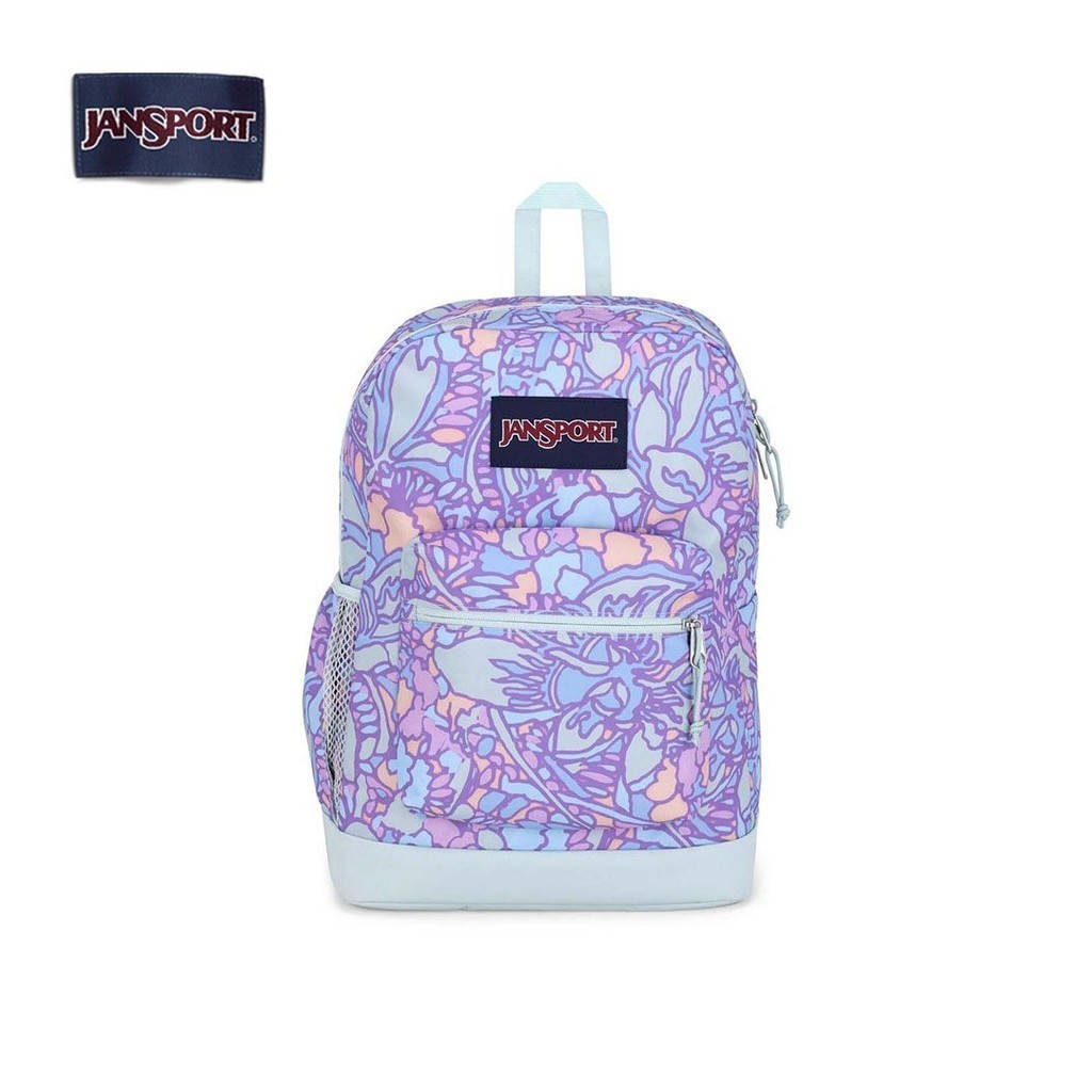 JanSport Cross Town Plus Backpack Fluid Floral Pastel Lilac 26L ...