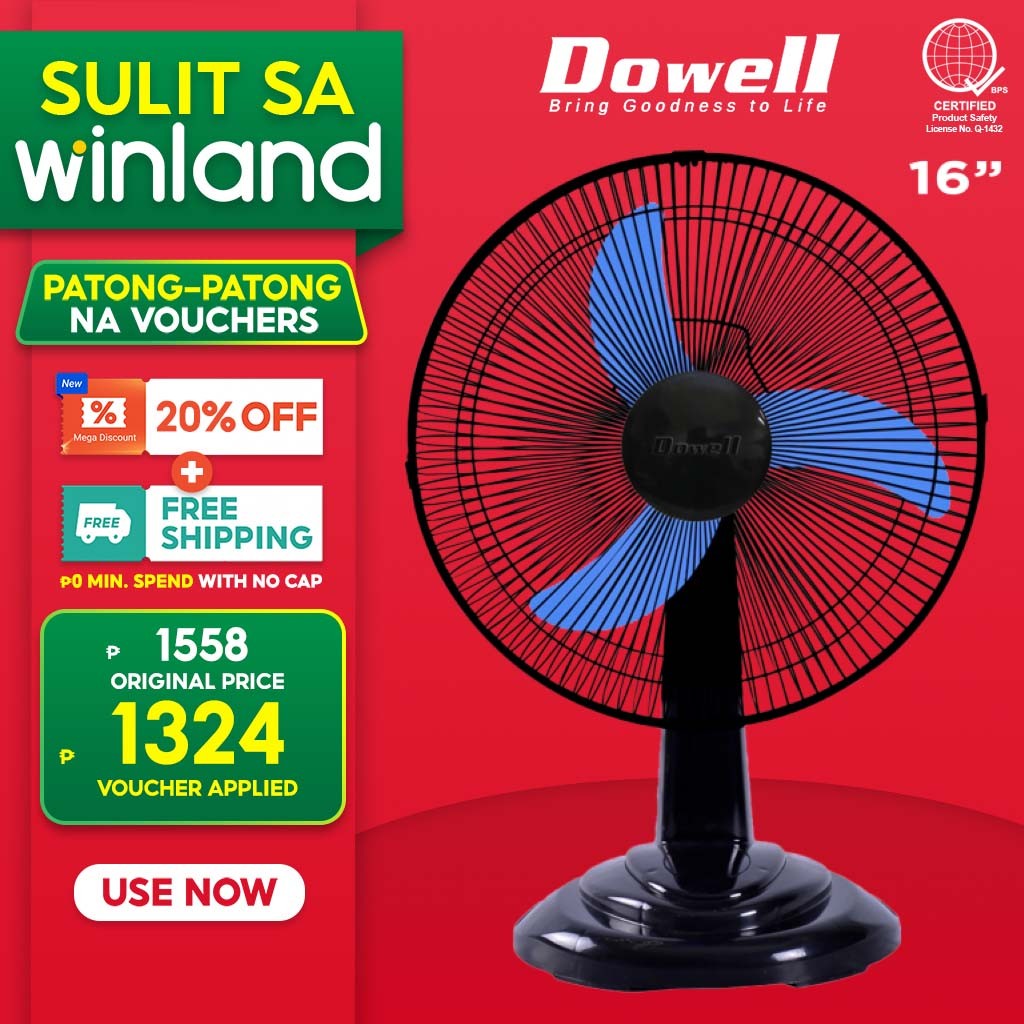 Dowell by Winland 16 Inch Desk Fan Ground Electric Fan TF3-218AS(DARK ...