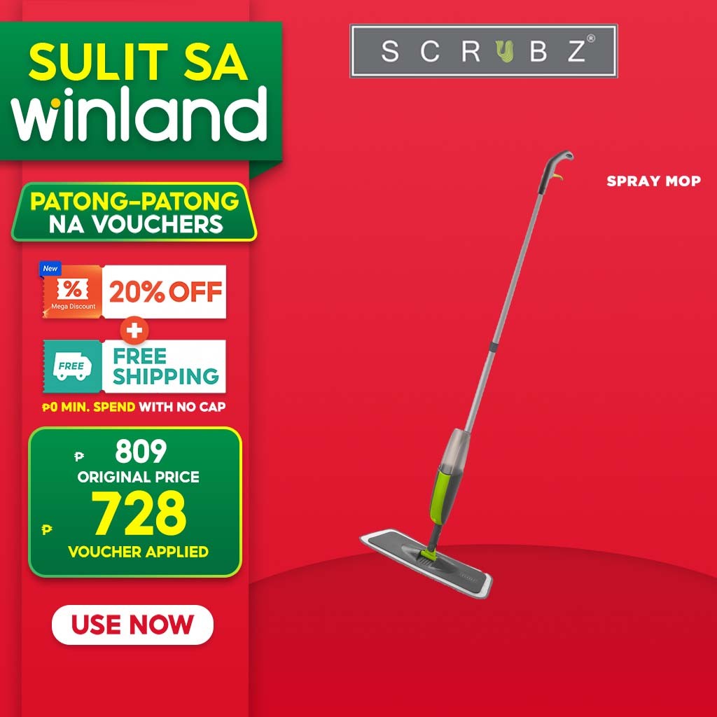 Scrubz by Winland Heavy Duty Cleaning Easy Grip Microfiber Spray Mop ...