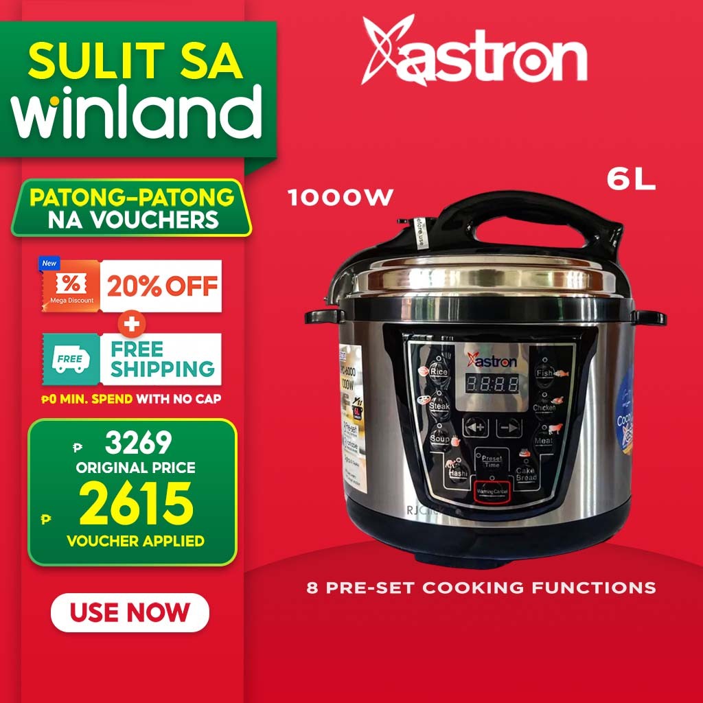 Astron by Winland Multi-Function 6 Liter Electric Pressure Cooker ...