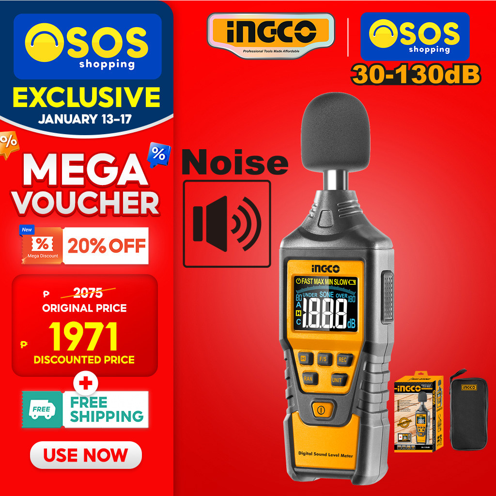 INGCO by OSOS Digital Sound Level Meter 30-130dB HETSL01 | Shopee ...