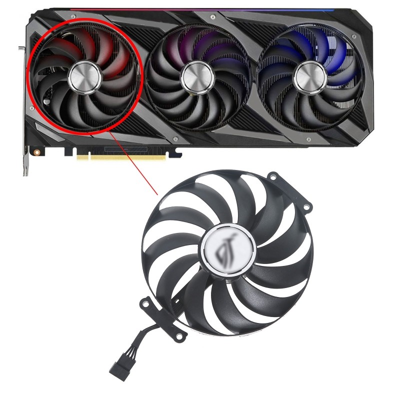 ★GPU Cooler Video Card Fans 95MM 7Pins CF1010U12S Fan ASUS ROG STRIX ...