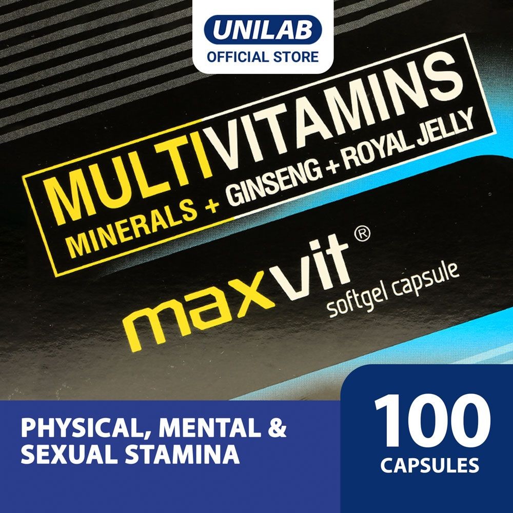Unilab MaxVit 100 Capsules - Multivitamins,Minerals with Ginseng, Royal ...