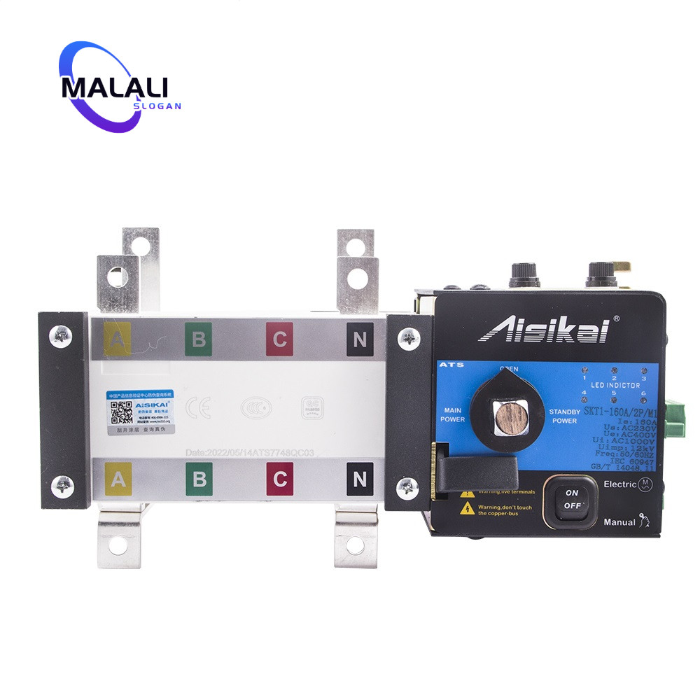 ☃Original Aisikai 100A 4P ATS Dual Power Automatic Transfer Switch 220V ...