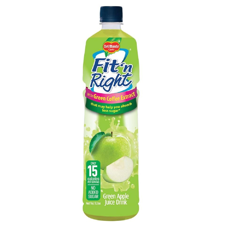Del Monte Fit' N Right Juice Drink Green Apple 1Liter | Shopee Philippines