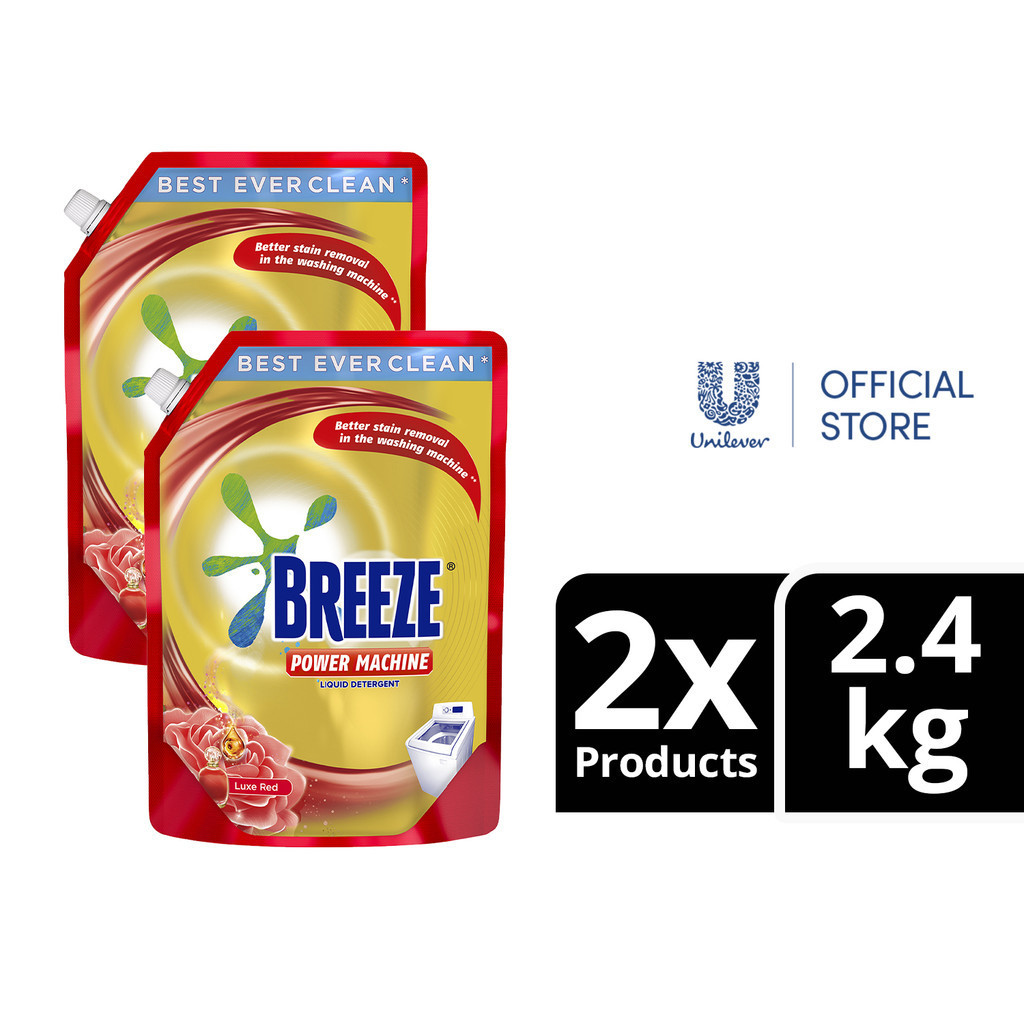 [BUNDLE OF 2] Breeze Liquid Detergent Power Machine Luxe Red 2.4KG ...