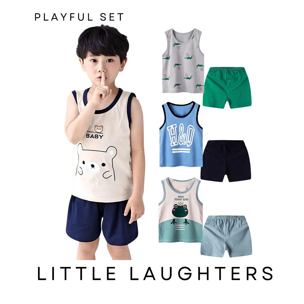 (0-4Y) Boy Clothes Corp Terno for Kids Boys Fashion Sando Shorts Set Summer Tshirt | Shopee ...