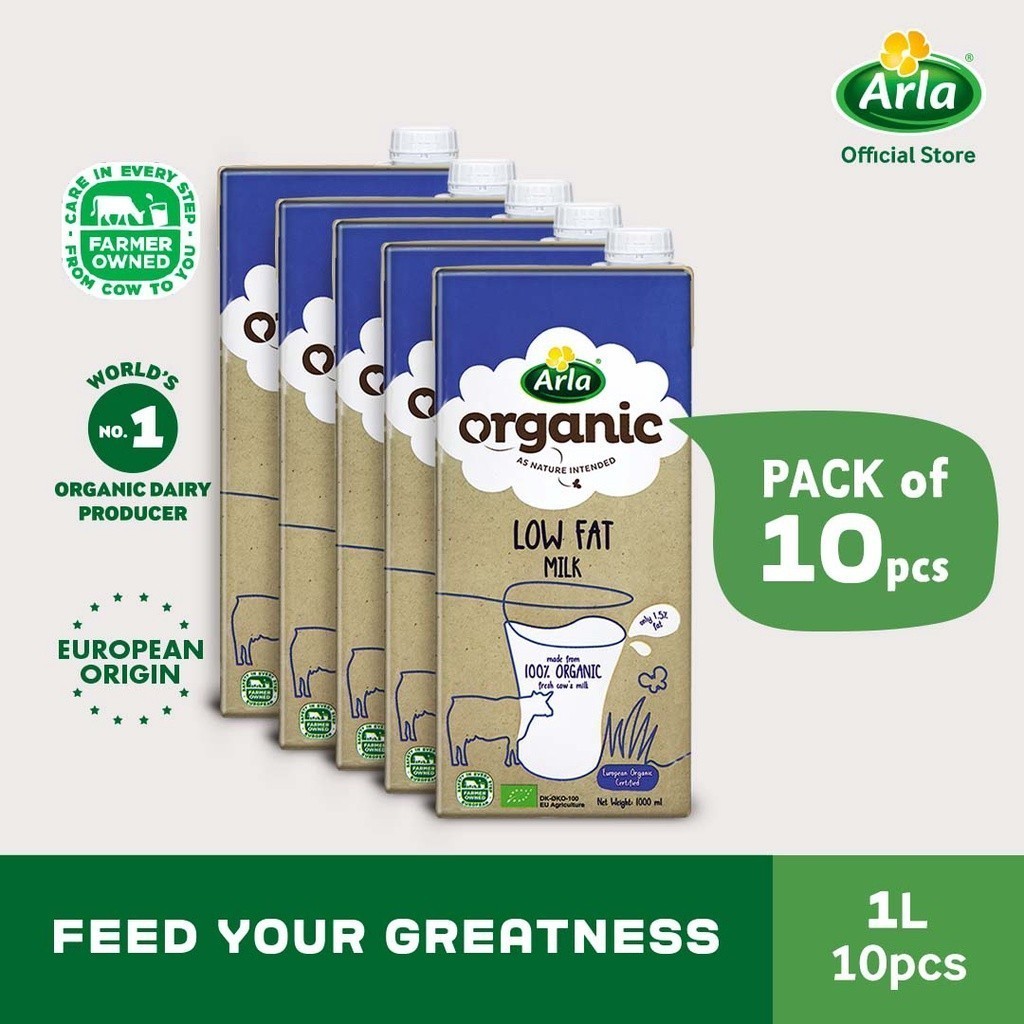 Arla Organic Low Fat Milk 1L 10-Pack | Shopee Philippines