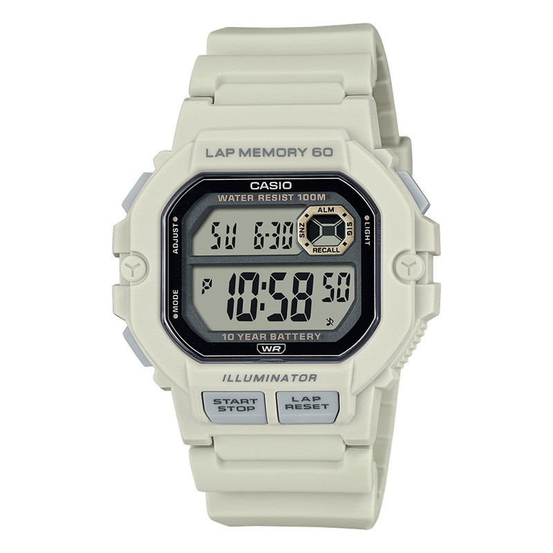 Casio (WS-1400H-8AVDF) White Resin Strap 100 Meter Digital Watch ...