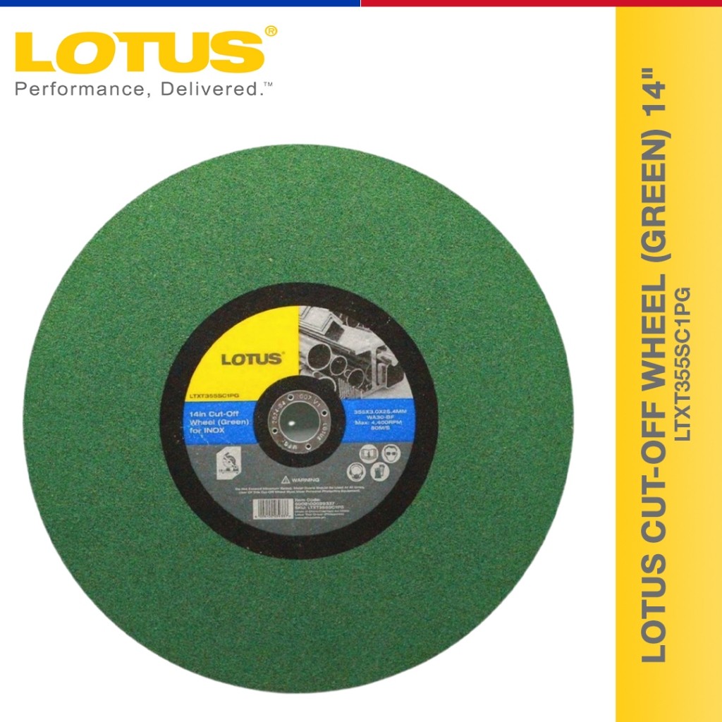 Lotus Cut-Off Wheel (GREEN) 14" LTXT355SC1PG - Power Tool Accessory ...