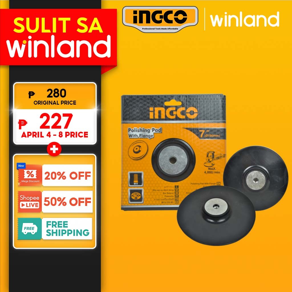 Ingco by Winland Polishing Pad with Flange for Angle Polisher ...