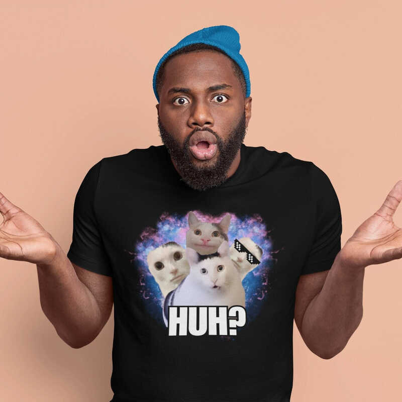 huh goofy ahh cat meme funny shirt, absurd shirt, weirdcore shirt ...