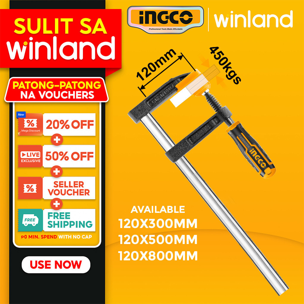 Ingco by Winland Industrial Wood Work F Clamp With Plastic Handle ING ...