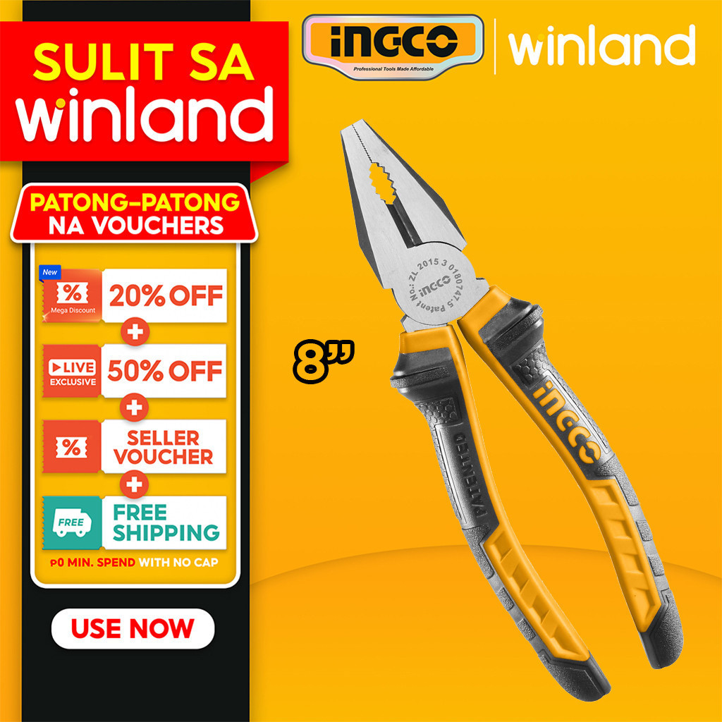 Ingco by Winland Polish and Anti-Rust Combination Pliers 8" 200mm ...