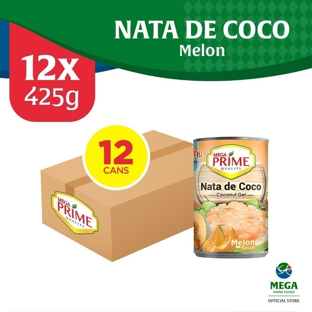 Mega Prime Nata De Coco Melon Easy Open Can 425G By 12'S | Shopee ...