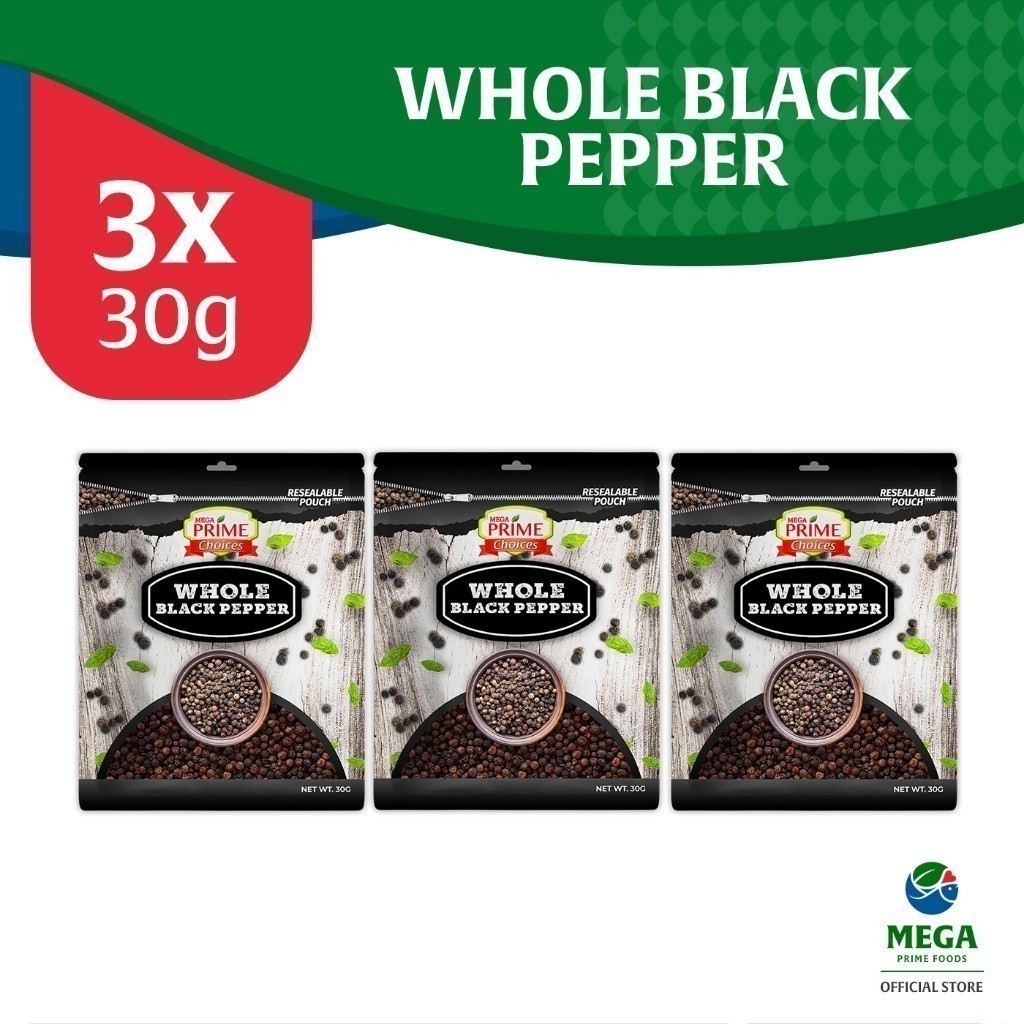 Mega Prime Choices Whole Black Pepper 30G By 3'S | Shopee Philippines