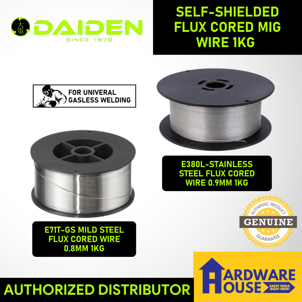 ORIGINAL DAIDEN Gasless Flux Cored Stainless OR Mild Steel Wire 1KG ...