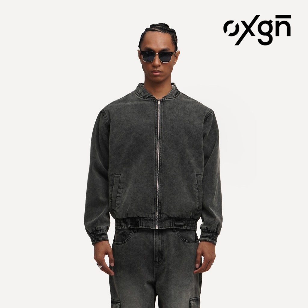 OXGN Bomber Jacket For Men (Black) | Shopee Philippines