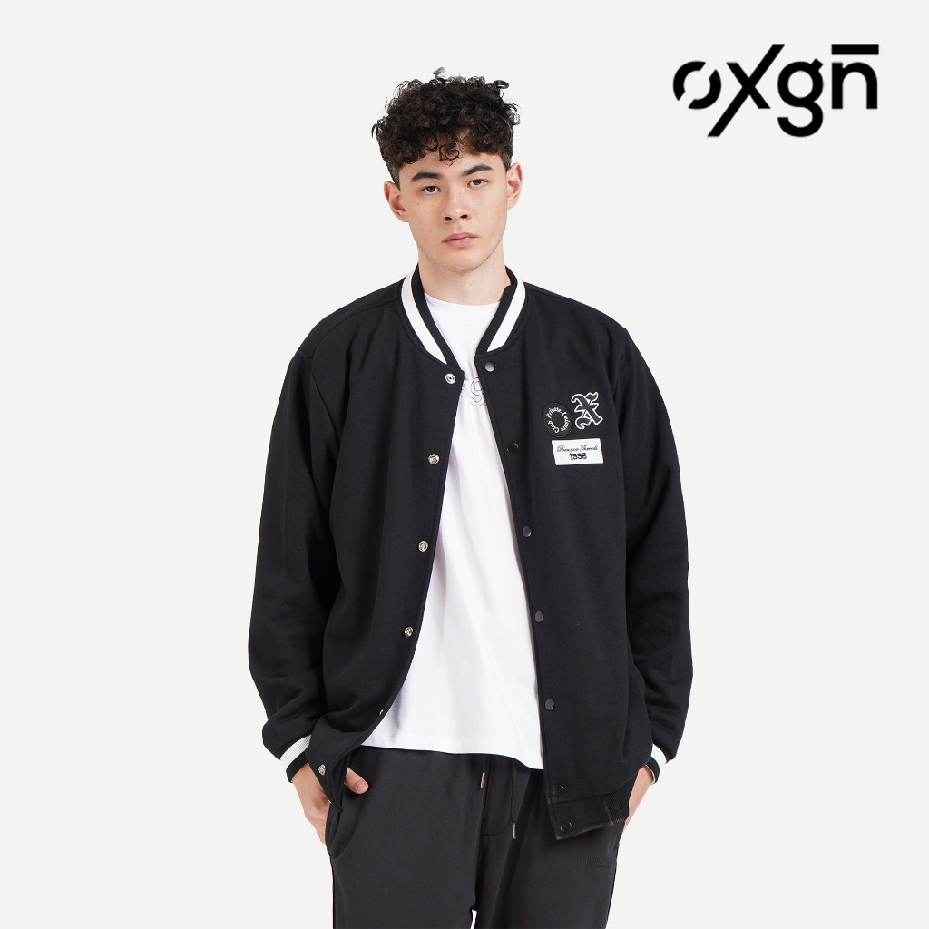 OXGN Premium Threads Embroidered Trendy Varsity Jacket For Men (Black ...