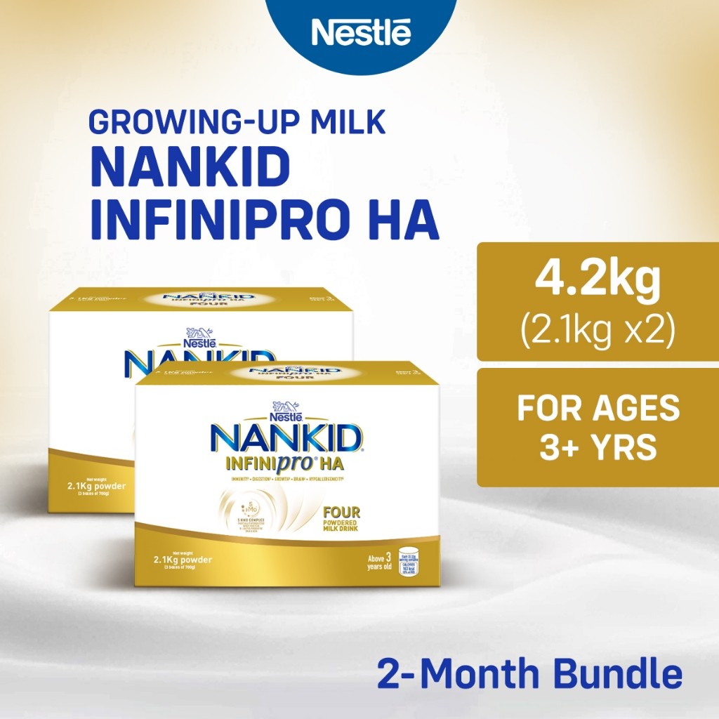 NANKID Infinipro HA Four Powdered Milk For Children Above 3 Years Old 4.2kg (2.1kg x 2) | Shopee ...