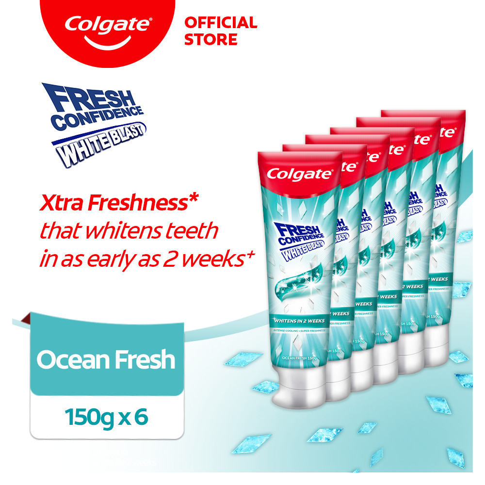 [BUY 3, FREE 3] Colgate Fresh Confidence White Blast Toothpaste 150g ...