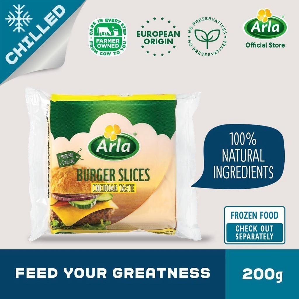 Arla Burger Slices Cheddar 200g | Shopee Philippines
