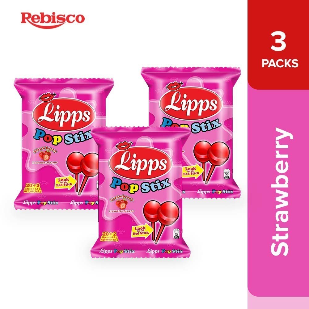 Lipps Popstix Strawberry 6.5G X 20+2Pcs (Set of 3) | Shopee Philippines
