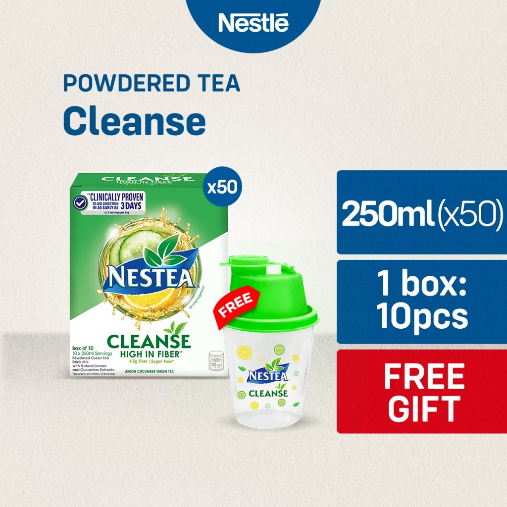 Buy Nestea Cleanse Lemon Cucumber Powdered Green Tea with Fiber 250mL ...