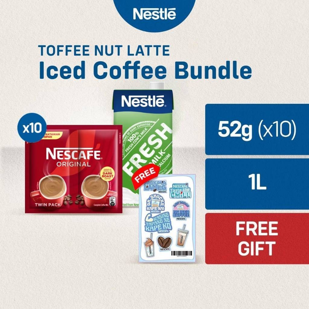 [FREE STICKER] Nescafe Iced Toffee Nut Latte Bundle (Nescafe Original ...